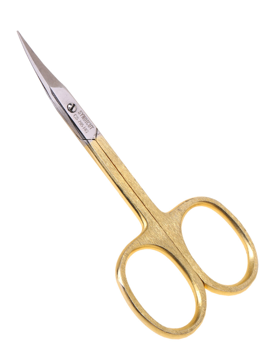 Ножницы Metzger-SINDICUT, изогнутые лезвия, для кожи, позолоченные