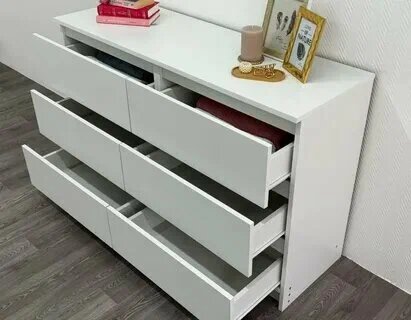 Комод ДСВ мебель Мори МК 1200.6, ШxГxВ: 120.4x39x77 см, цвет: белый