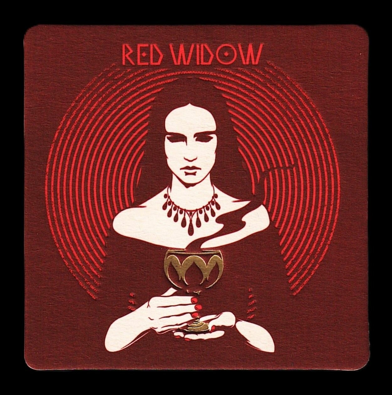 Бирдекель Монеткин Дом "Red Widow", картон, для пивного бокала, 9.2x9.2см