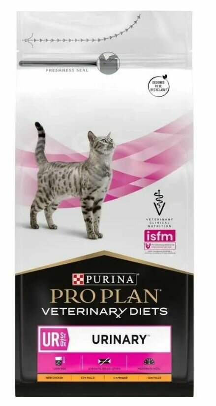 Pro Plan Veterinary Diets UR ST/OX Urinary (сухой корм для кошек при болезни нижних отделов мочевыводящих путей, с курицей) 350гр
