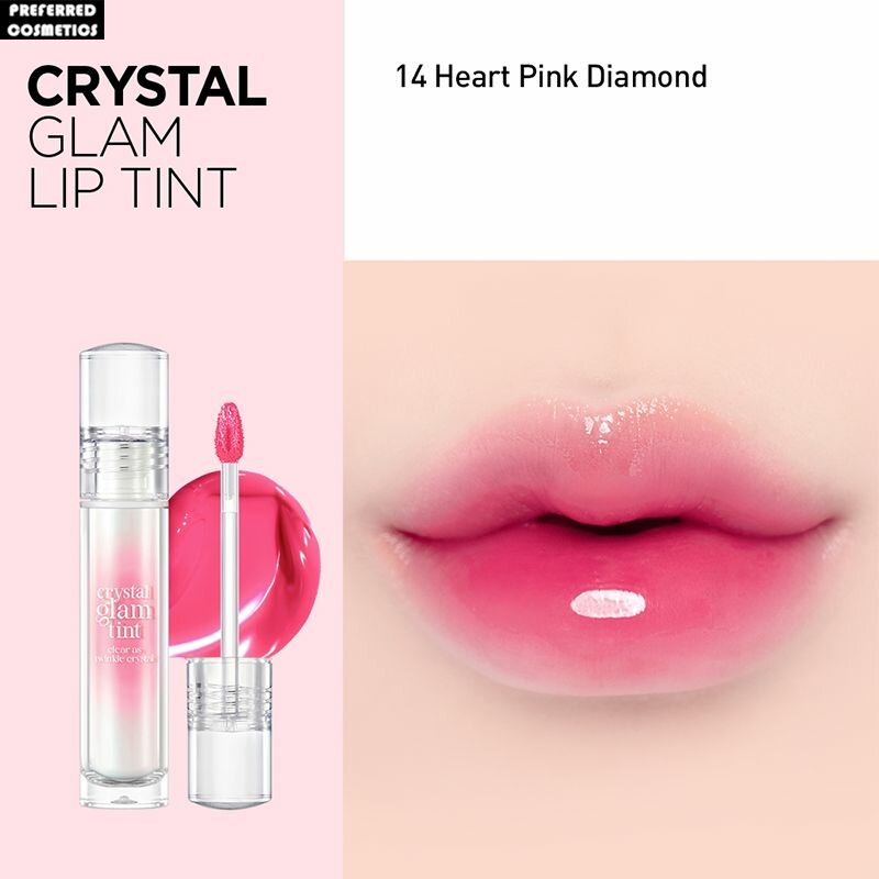 CLIO 4 Новых цвета Crystal Glam Tint (Водянистый блеск для губ, сияющий оттенок для губ)