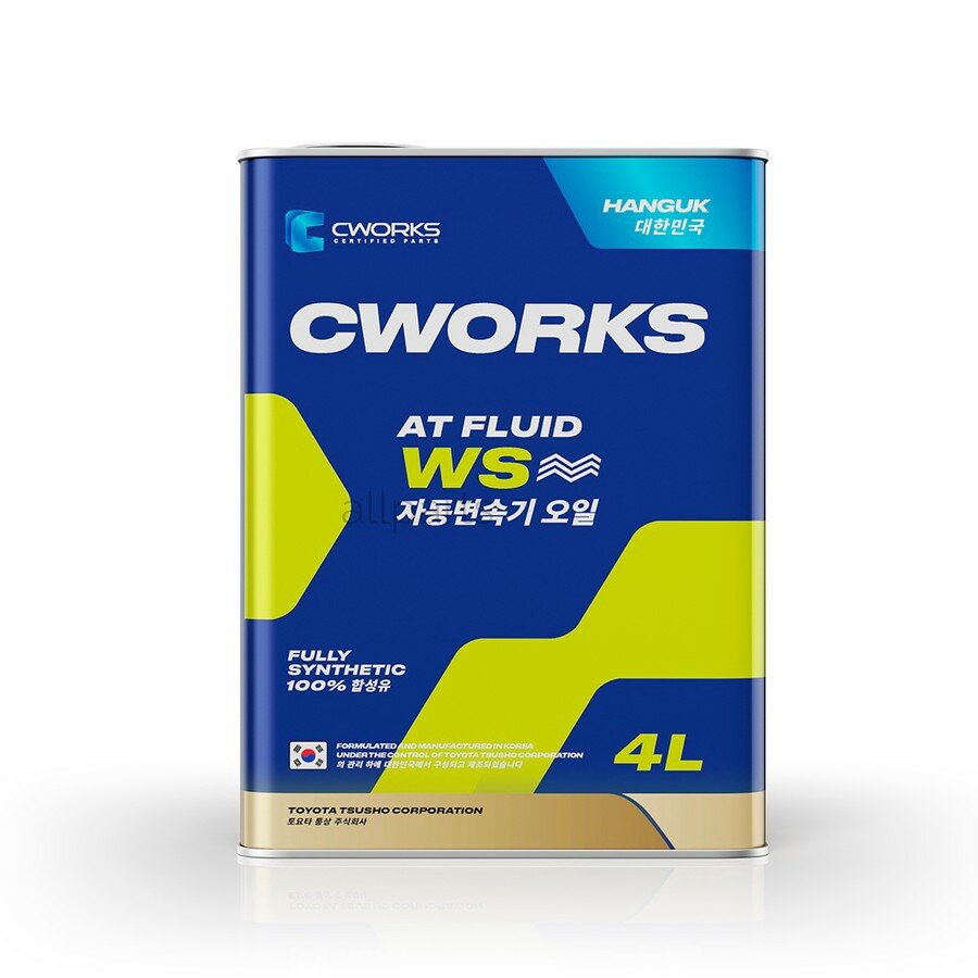 CWORKS A22HR3004 Масло трансмиссионное CWORKS HANGUK ATF WS синтетическое 4 л A22HR3004