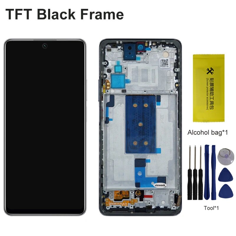 6,67 "AMOLED для Xiaomi 11T ЖК-дисплей 21081111RG, дигитайзер сенсорной панели для TFT Black Frame