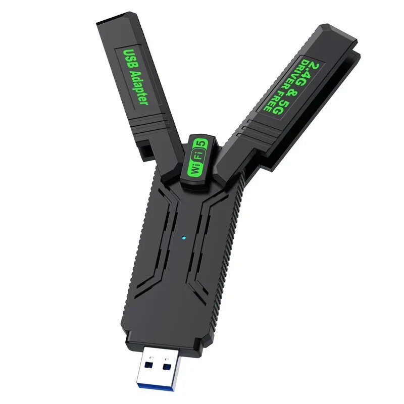 USB Wi-Fi адаптер 2.4G & 5G, Driver Free, 1300Mbps