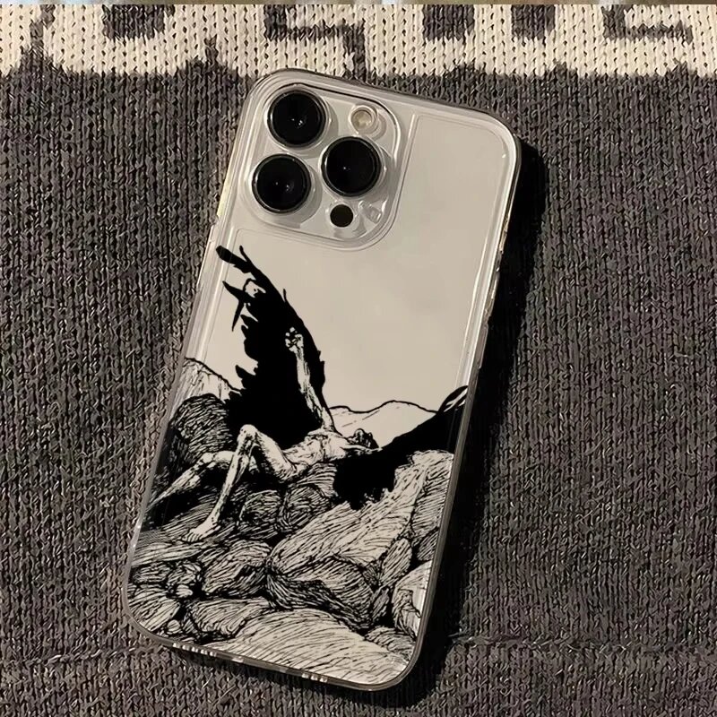 Чехол для iPhone 17 ProMax, прозрачный, Space Angel Girl