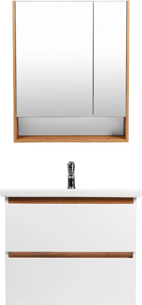 Мебель для ванной комнаты VIANT Мальта 70 подвесная, белая, дуб вотан