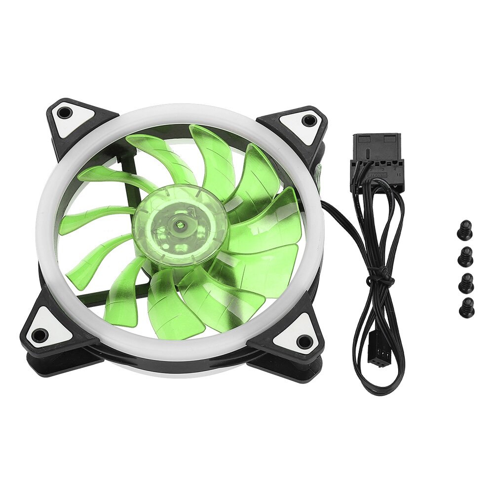 FAN-RS18 12V DC 120mm LED Case Fan Double Aperture Multi interface Cooling (Green)