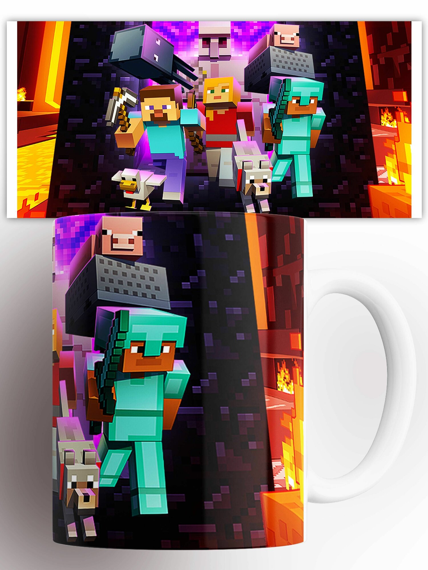 Кружка с принтом Майнкрафт 330 мл