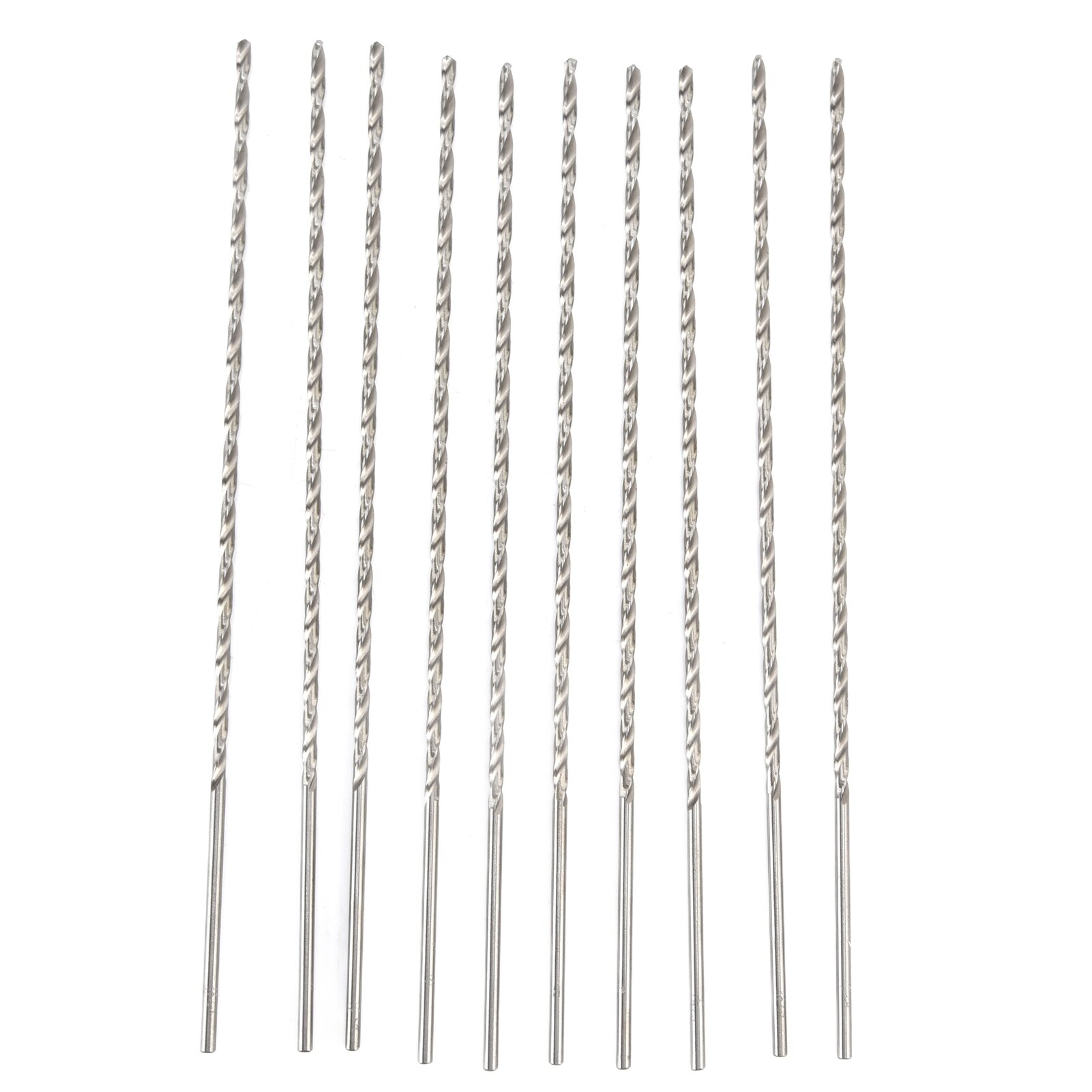 10Pcs Extra Long HSS Drilling Bits Fast High Accuracy Hardness Stable Performance Black Twisting Drill