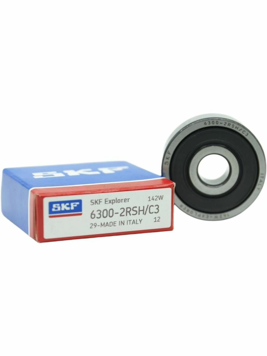 Подшипник 6300-2RSH/C3 SKF шариковый радиальный (10х35х11 мм), закрытый с тепловым зазором для генератора, стартера, мототехники