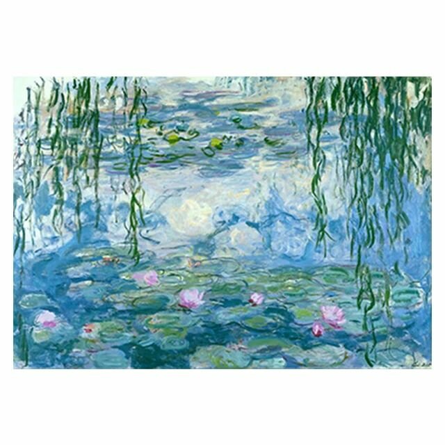 Алмазная картина "Клод Моне Водяные лилии" алмазная огранка 40х50 см,40X50CM, белый