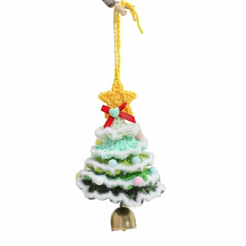 Вязаная ёлочная игрушка с колокольчиком, - Стиль K