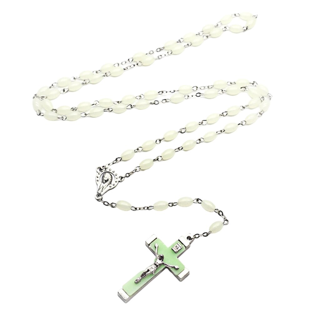 Католические бусины Розары ожерелья со светящимися подвесками Религиозные украшения для христианских игроков.