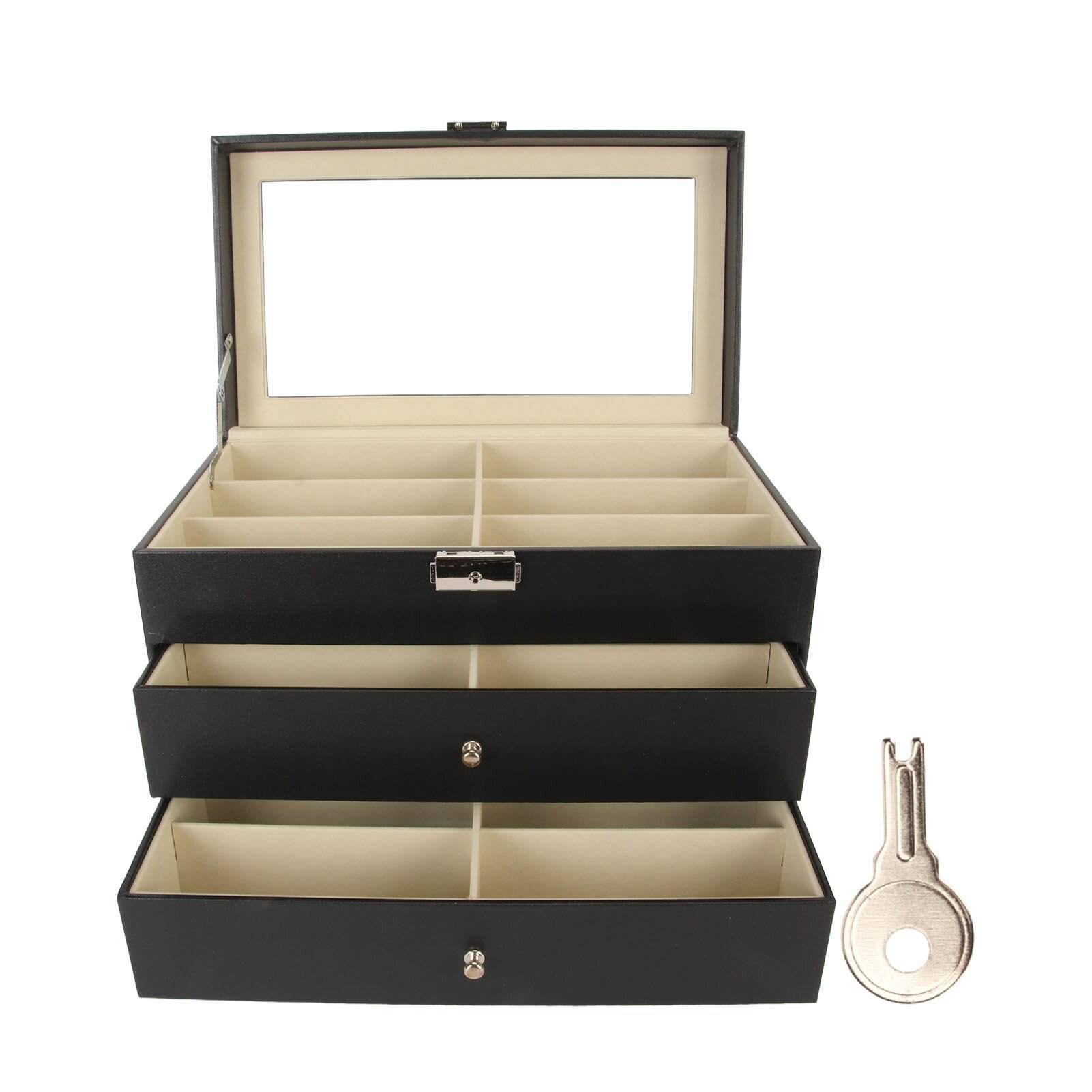 Органайзер для солнцезащитных очков, многокомпонентный, на 18 отделений, трехуровневая коробка для хранения очков, витрина для демонстрации