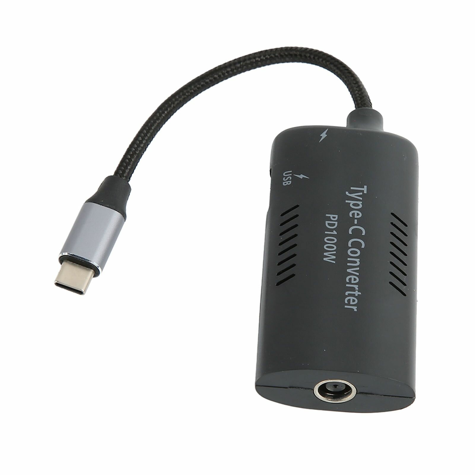 Преобразователь питания для ноутбука DC в Type C PD3.0, быстрая зарядка 100 Вт, плетеный нейлоновый адаптер для ноутбука Type C из АБС-пластика для зарядки ноутбука DC7909, гнездо в Type C