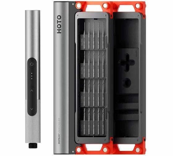 Электрическая мини-дрель с набором свёрл HOTO SNAPBLOQ Electric Mini Drill Set (20 предметов, D-A03). Цвет: серый, красный.