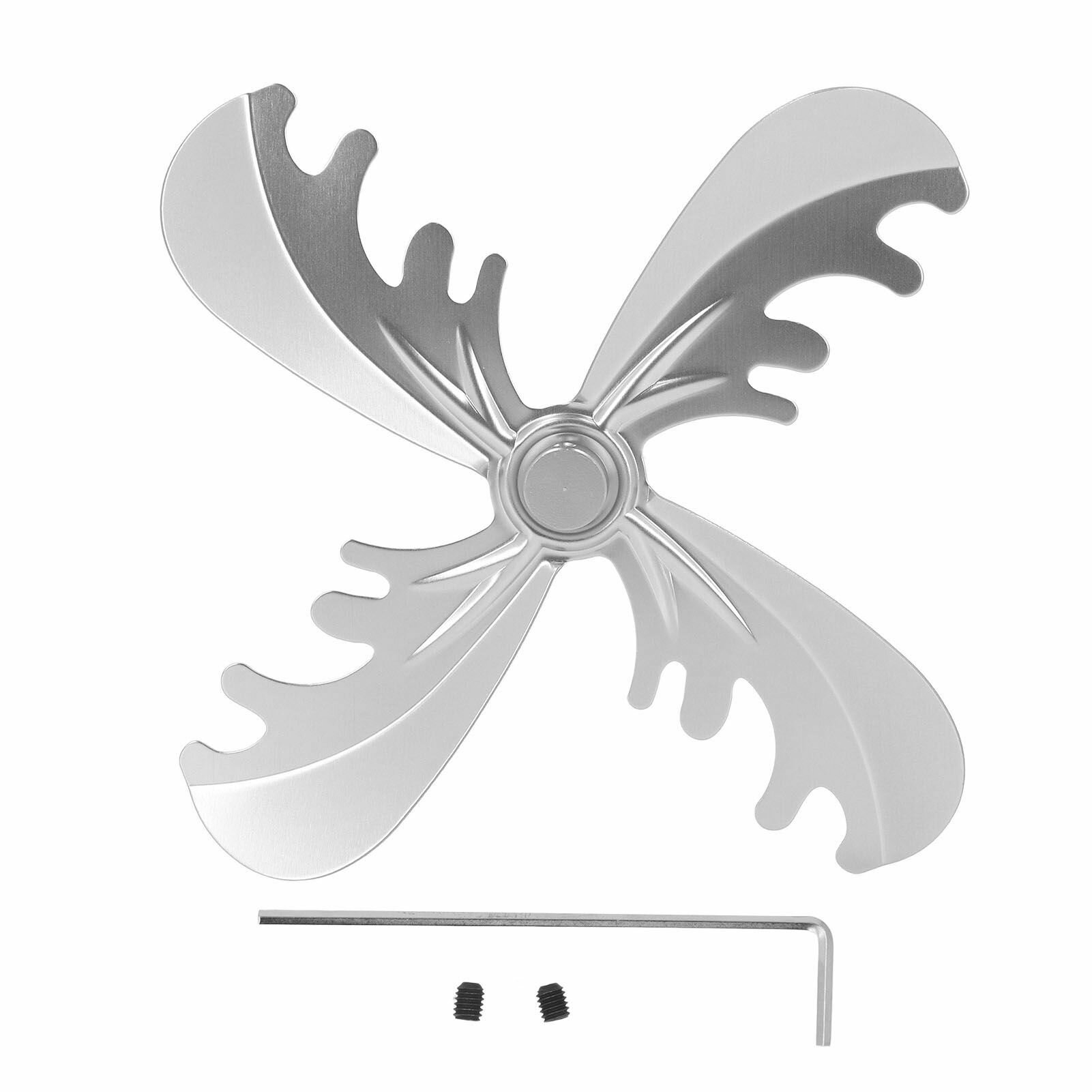 Лопасти вентилятор для камина из алюминиевого сплава, лопасть вентилятора для домашней дровяной печи диаметром 180 мм, стиль рождественского оленя, серебро