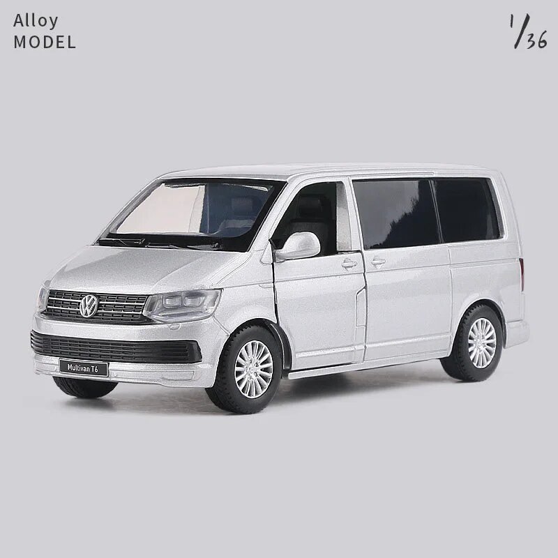 Модель автомобиля VW Multivan T6 из металла 1/36 Silvery
