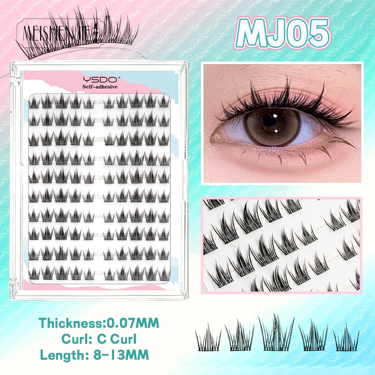 Индивидуальные ресницы, 10 рядов, кластерные ресницы «сделай сам», лисьи ресницы, индивидуальное наращивание ресниц, инструменты для макияжа, искусственные Cils