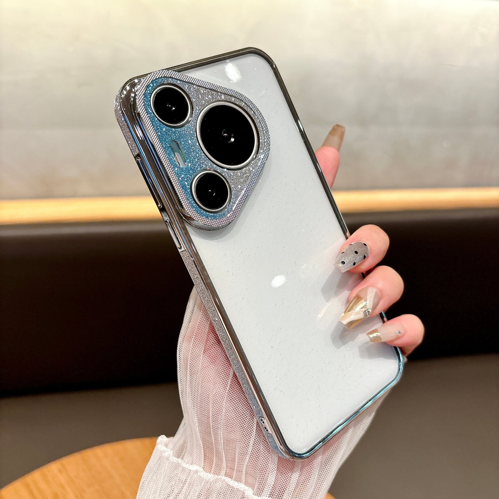 Чехол Для Huawei Pura 70 / Хуавей Пура 70, soft touch, чехол-кардиомонитор, поликарбонат (PC), защита камеры, ударопрочный, усиленные углы, Huawei, Huawei Pura 70, blue,