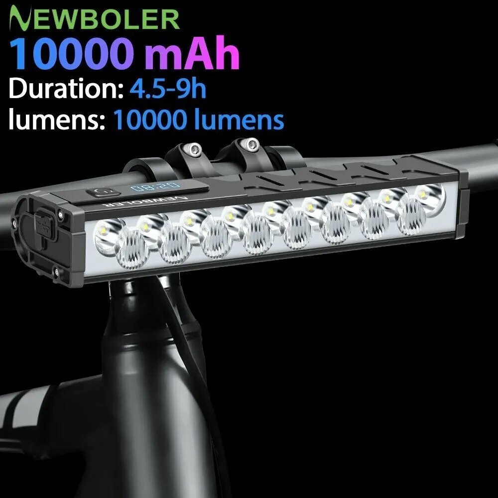 NEWBOLER Фара передняя для велосипеда