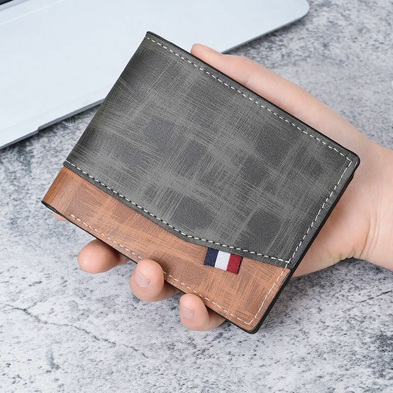 ZY Кошелек Мини Трехскладной ПУ Кожа Три в одном RFID