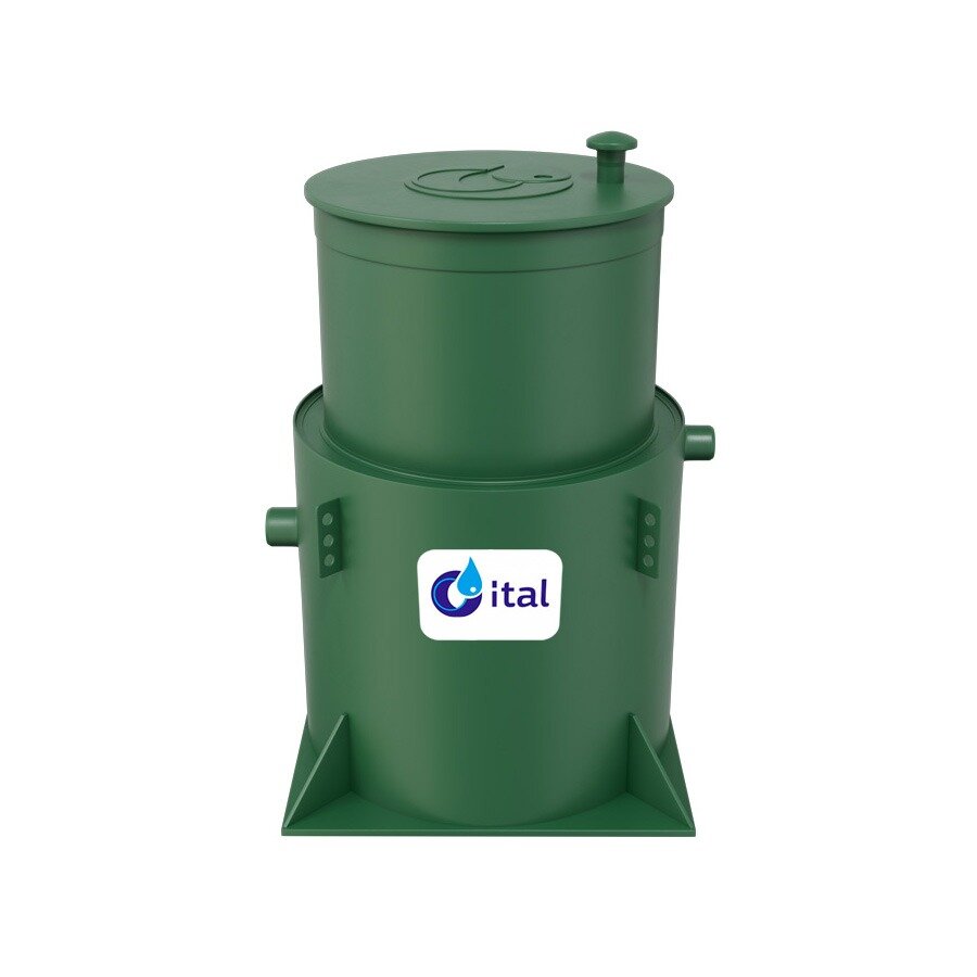 Итал БИО 5 лонг, станция биологической очистки в вертикальном исполнении, компрессорная универсальная