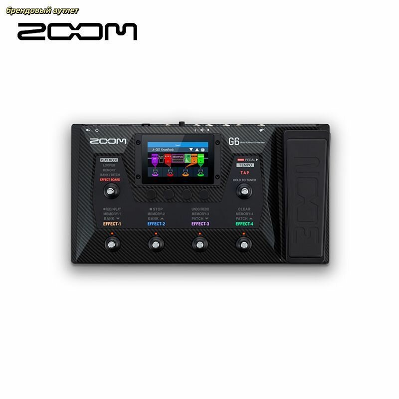 Zoom G6 Гитарный процессор мультиэффектов с педалью экспрессии, сенсорный интерфейс, более 100 встроенных эффектов, моделирующий лупер