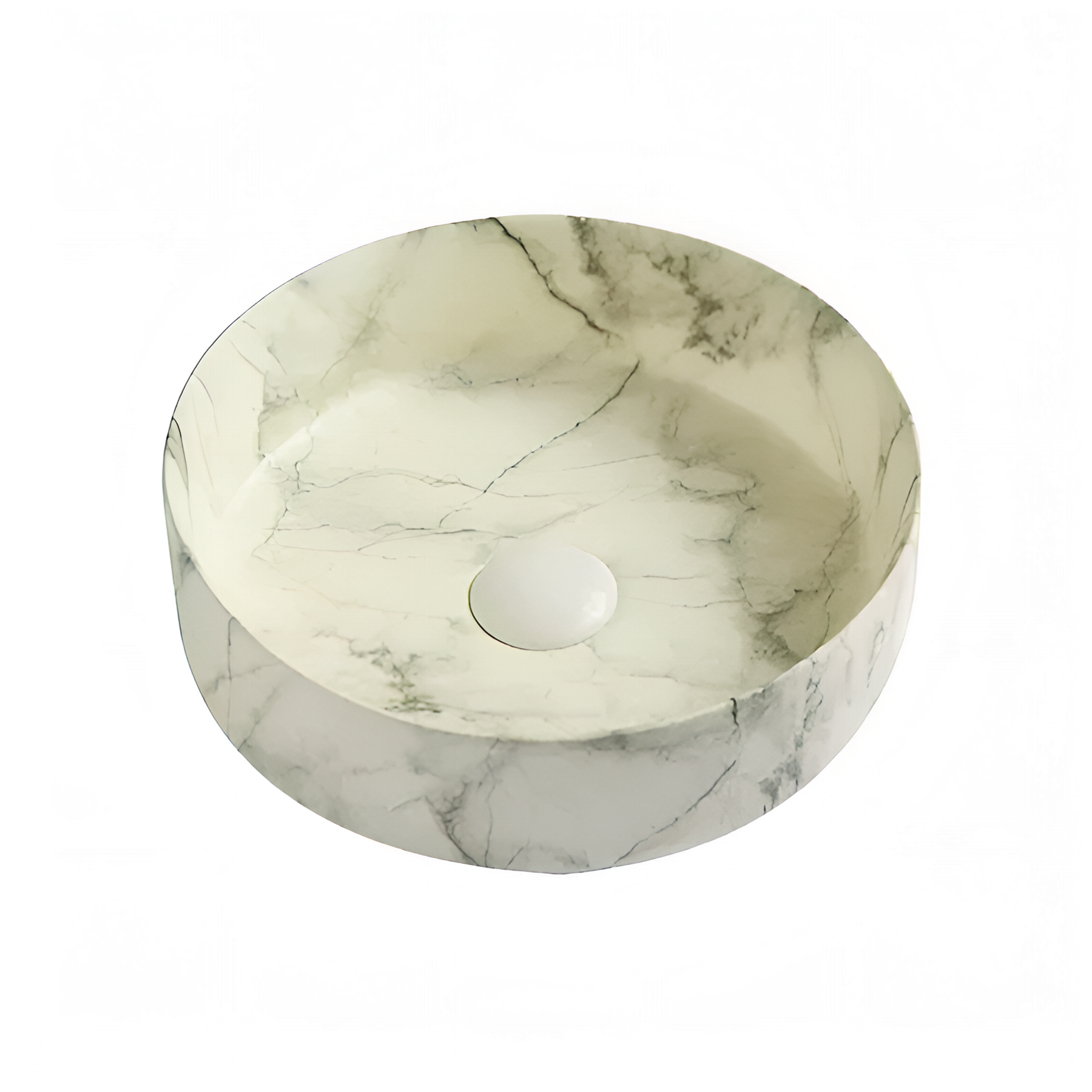 Умывальник накладной 35 круглый б/о, мрамор матовый, Azario, AZ-3134ST