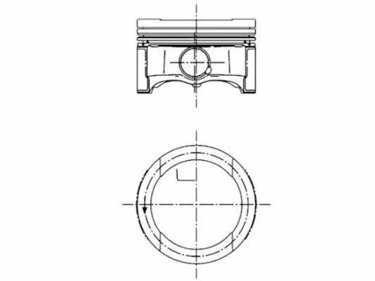 Поршень KS 99792620 dm.81.00x1.0x1.2x2.0 +0.50, VW Caddy, Golf, Bora, Jetta, Passat, Touran 1.6 мотор AHL, ALZ, ANA, AVU, AYD, BFQ, BFS, BGU, BSF, BSE 97-