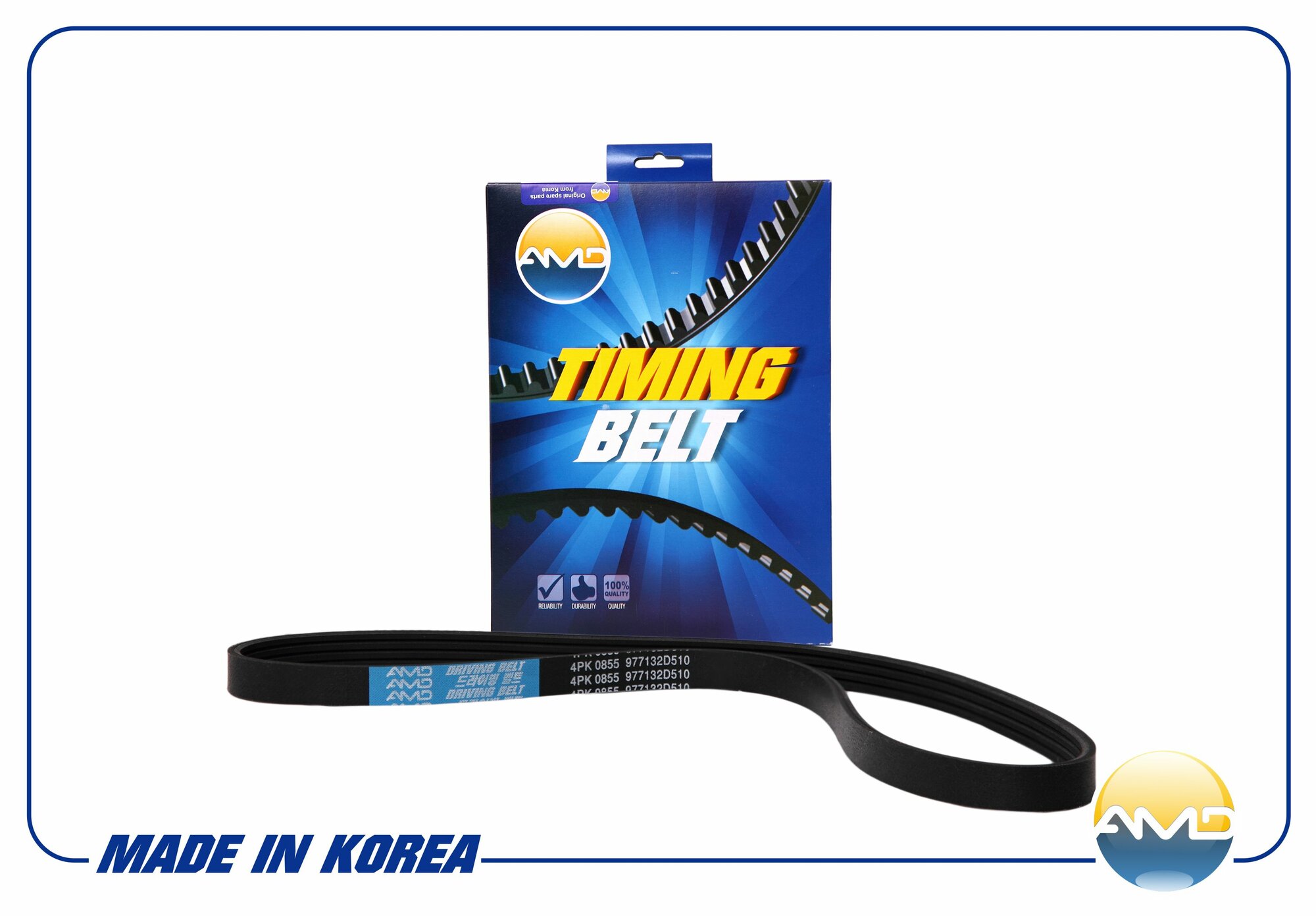 Ремень 4PK0855 поликлиновой, кондиционера 97713-2D510 AMD. BL127 для HYUNDAI Tucson JM 2,0 DOHC Elantra XD 1,8 2,0