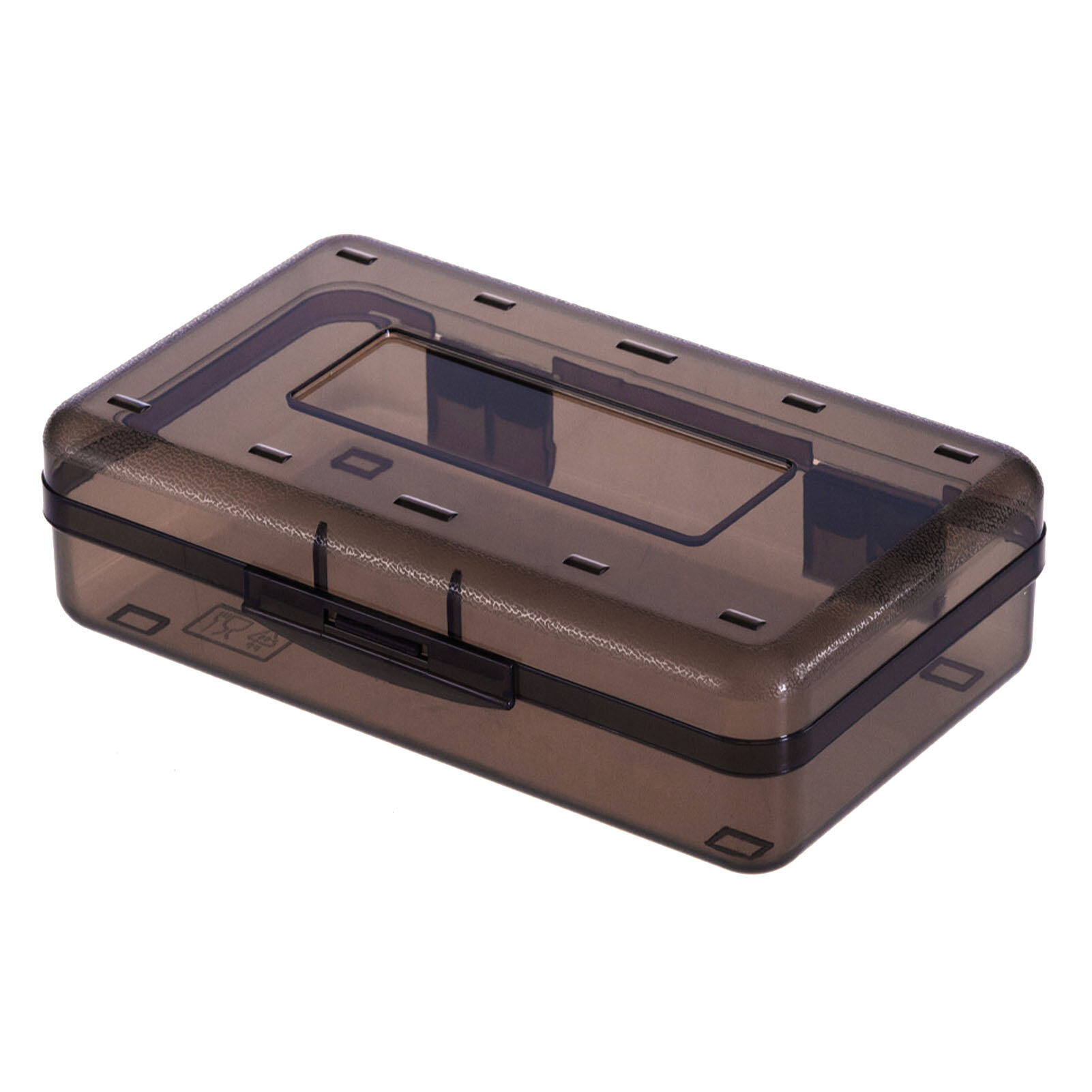 Kids Pencil Box Professional Art Student School Classroom Portable Plastic Case with Snap Tight Lid Transparent Grey