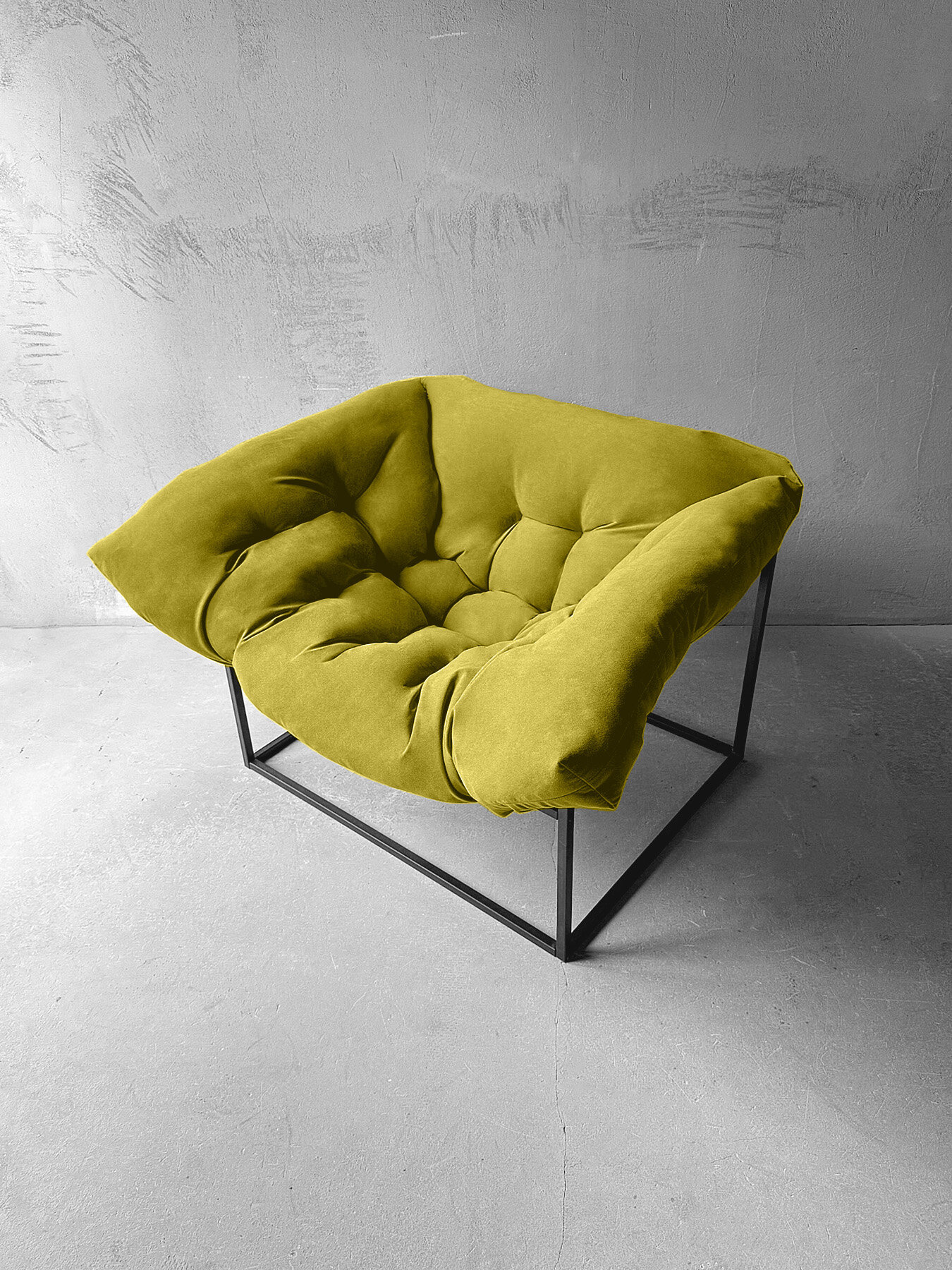 Кресло для отдыха Буффон велюр желтый