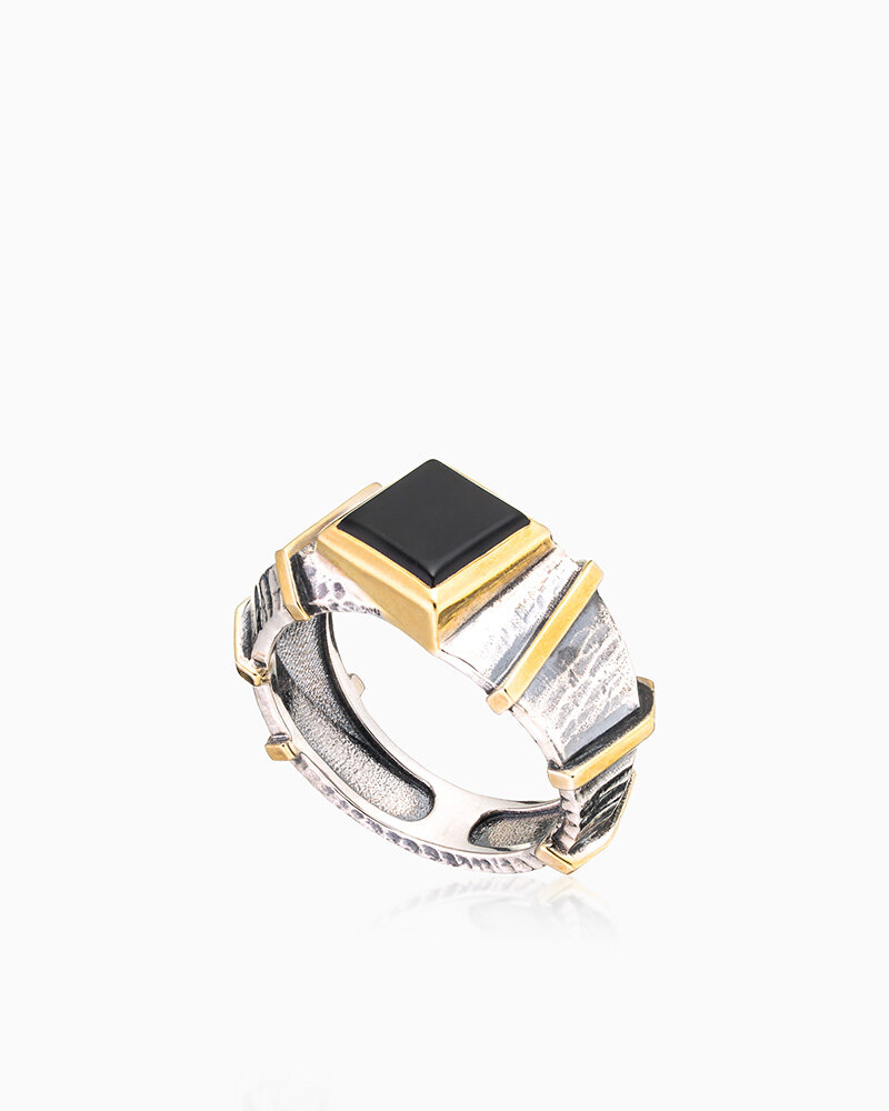 Кольцо, серебро, 925 проба, оникс