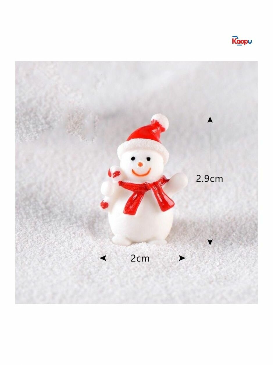 Элегантные мини-фигурки Санта-Клауса и снеговика для декора с красным шарфом