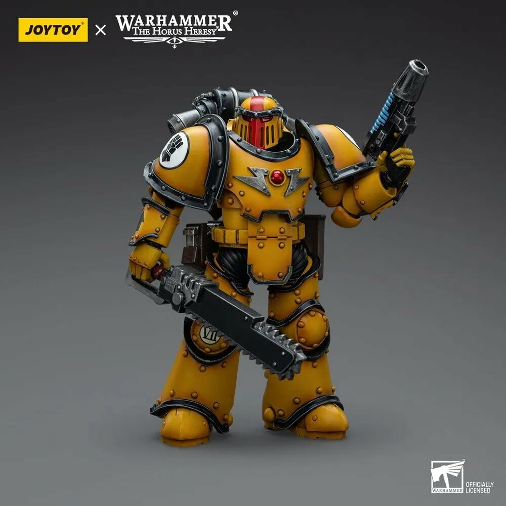 Подвижная фигурка JOYTOY Warhammer The Horus Heresy Imperial Fists Legion MkIII Despoiler Squad Sergeant with Plasma Pistol коллекция игрушек