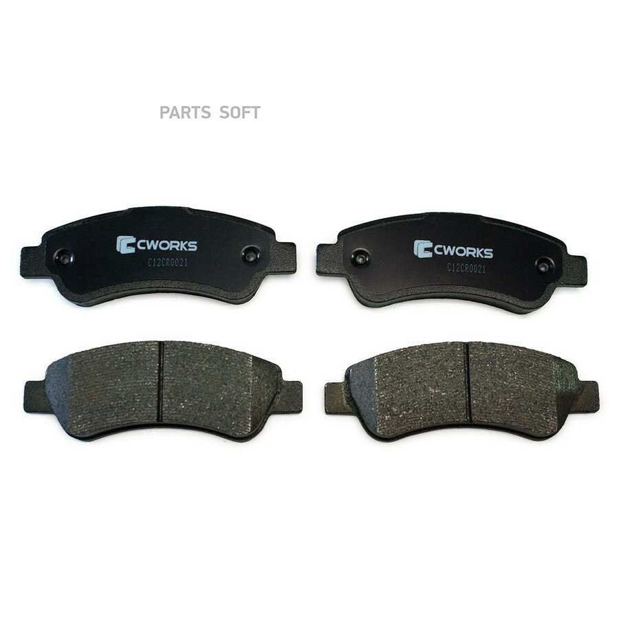 CWORKS Тормозные колодки задние, Low Metallic