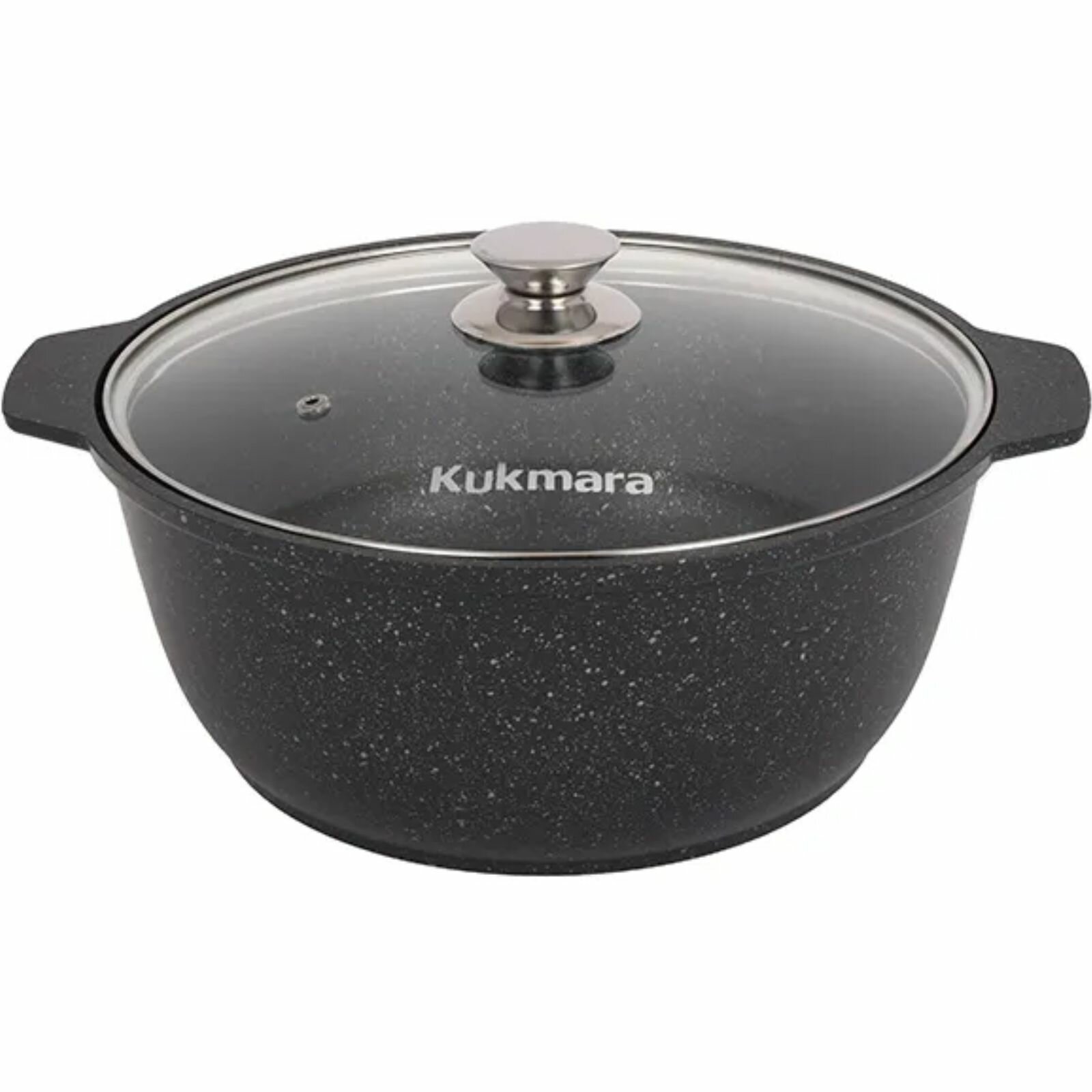 Казан-Жаровня 5л d260 h129 АП-Темный Мрамор Ст/Кр Ровное Дно Цв/Уп Kukmara ЖМТ52А