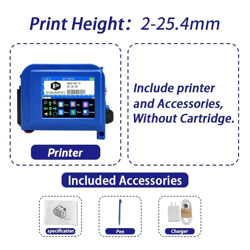 EURANNIT E11 мини струйный принтер ДжП