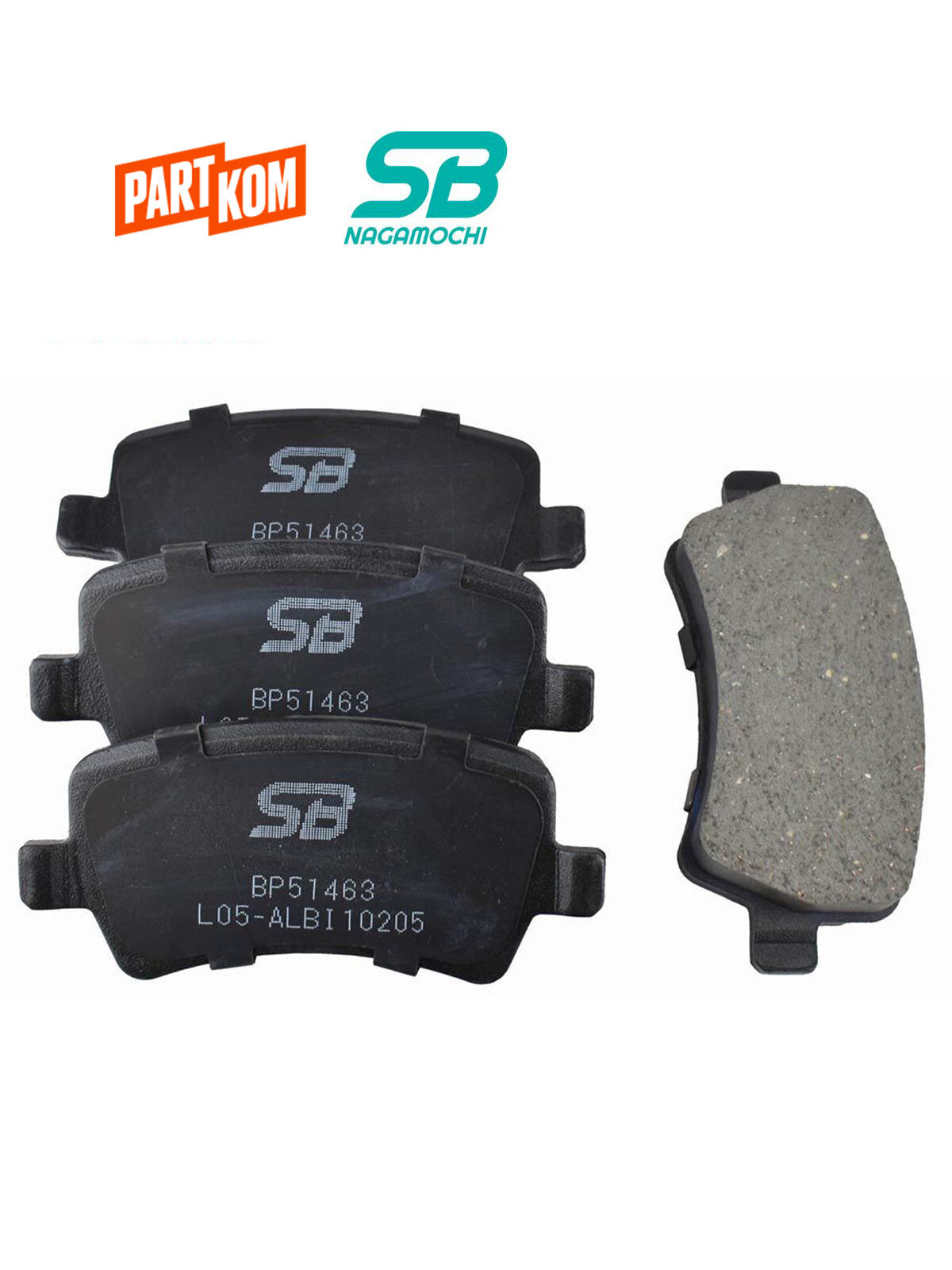 Тормозные колодки задние SB NAGAMOCHI BP51463 для а/м Volvo XC60, XC70, Land Rover Freelander II, Range Rover Evoque