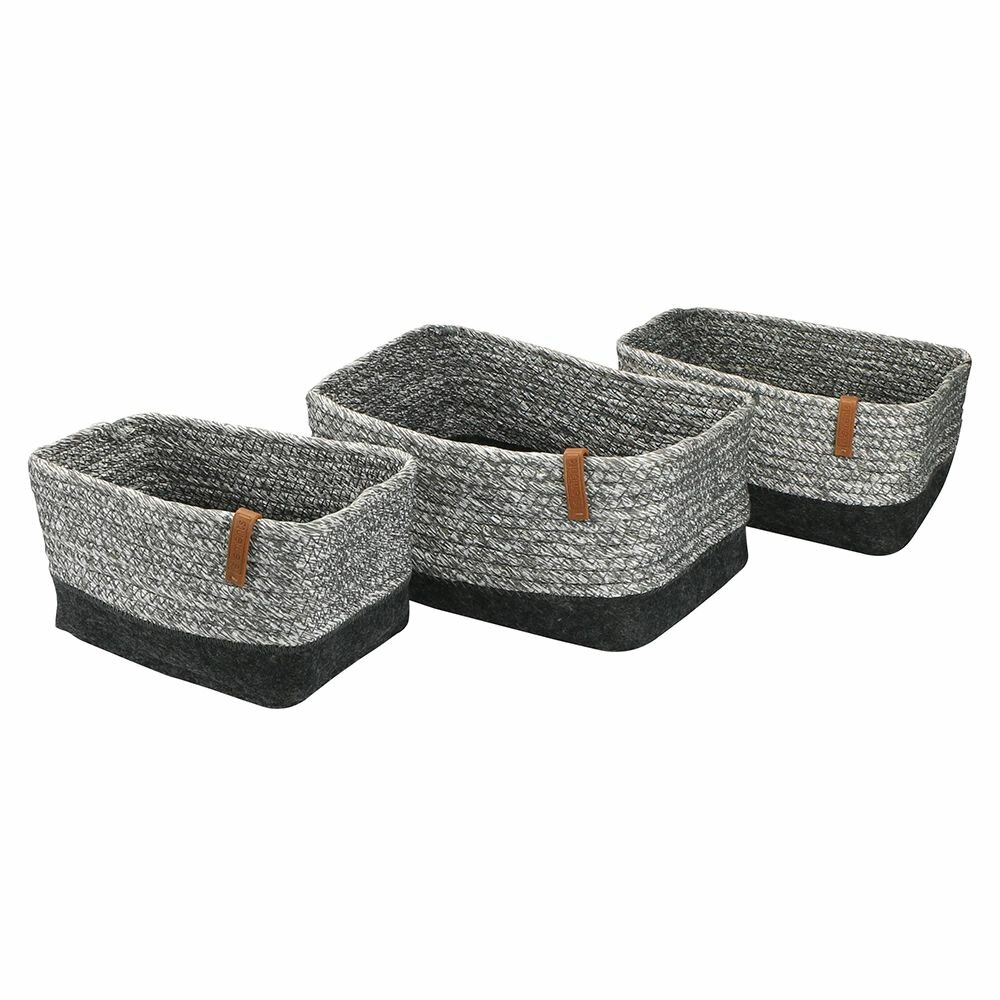 Набор корзин 3 шт фетр графит