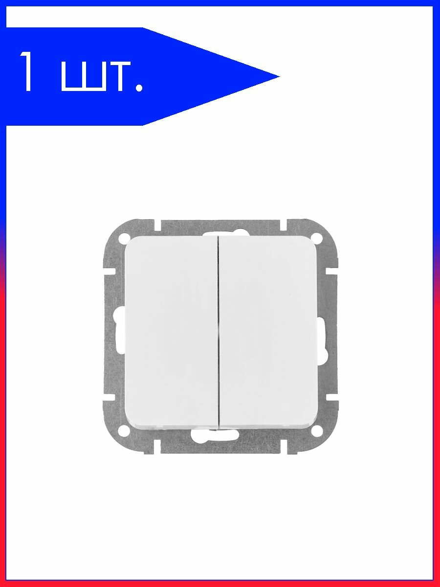 Выключатель встраиваемый В Рамку Двухклавишный Белый глянцевый IP20 10А 250В ASTRUM Bylectrica
