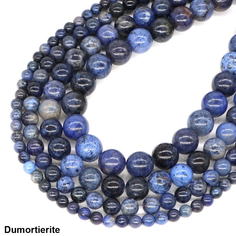 Синий Дамортизит, натуральные кристаллы 4/6/8/10 мм Темно-синий, 8mm 45-48pcs, Dumortierite