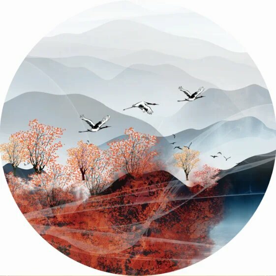 Наборы для вышивки крестом Zozack Китайский пейзаж 2724-C, 11CT Silk 50x50cm