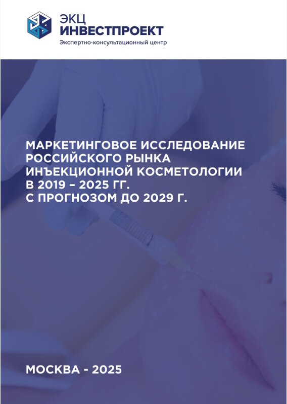 Маркетинговое исследование "Рынок инъекционной косметологии в России в 2019 – 2025 гг. с прогнозом до 2029 г."