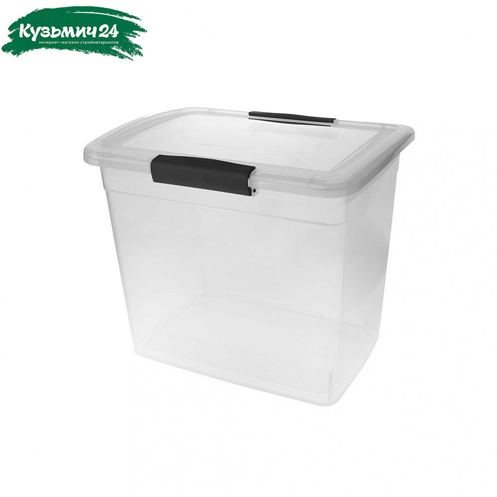 Ящик Keeplex Vision пластиковый с защелками, прозрачный кристалл 274х313х370мм 20л