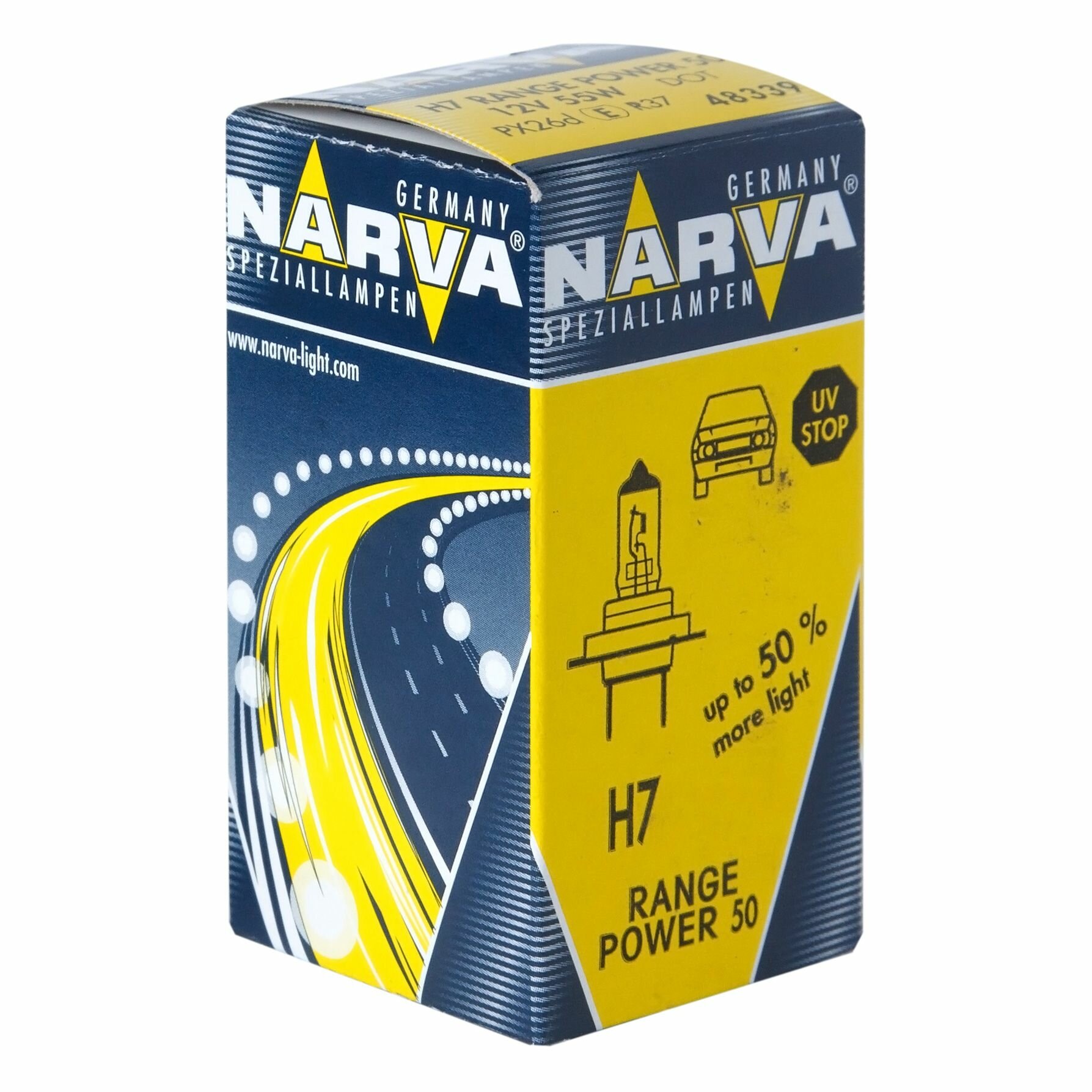 Автолампа H7 55W PX26d+50% RANGE POWER 12V