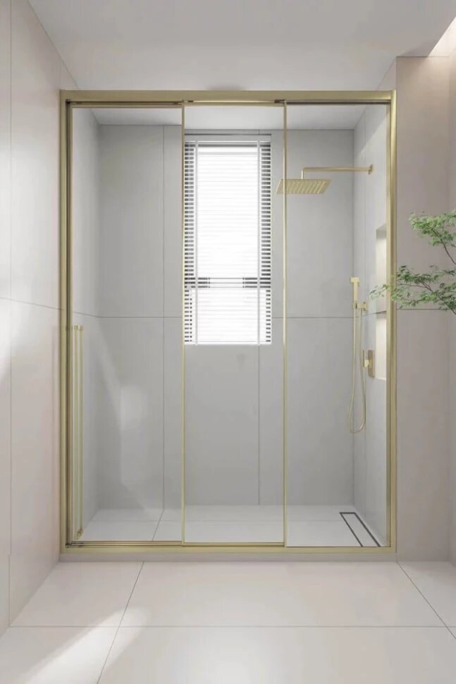 Душевая дверь Veconi Premium Prato PR3/R-120-01-G-C4 120 см R, профиль золотой матовый, стекло прозрачное