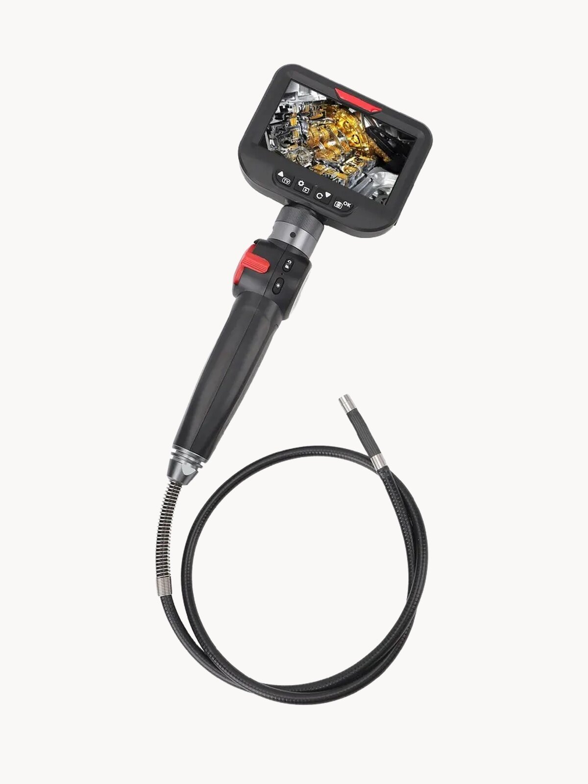 Эндоскоп автомобильный с экраном, поворотный, диаметр 8.5 мм, длина 1 м