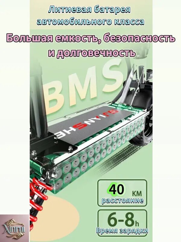 Электросамокат Светло-серый складной электрический самокат мощностью 1000 Вт, светло-серый